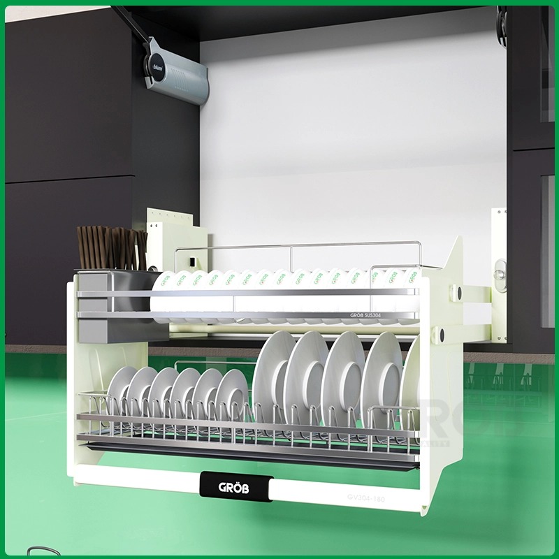Giá Bát Nâng Hạ, Nan Dẹt, Inox 304, Inox Mờ GROB GV304-160, GV304-170 ...