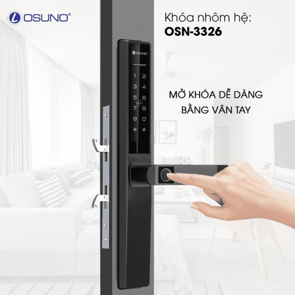 Khóa Vân Tay Nhôm Kính Chống Nước Osuno OSN-3326 - Công Ty Cổ Phần Nội ...